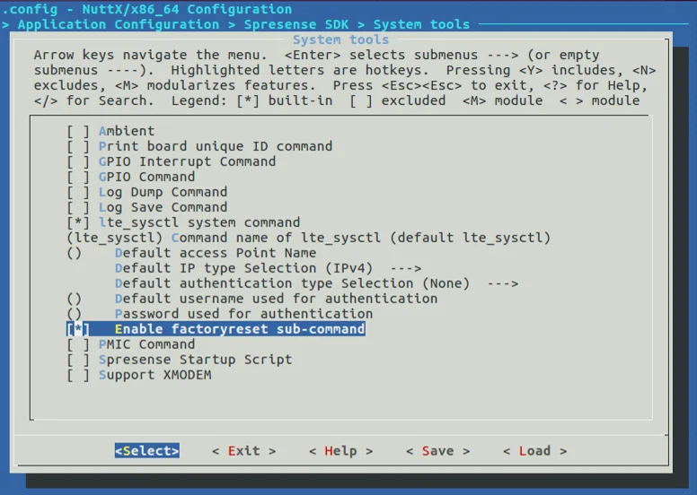 tutorial system lte sysctl factoryreset